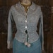 Vintage 1940s Cardigan, Blue/ Ivory Crochet Cardi/ Bed Jacket, Size 8 ...