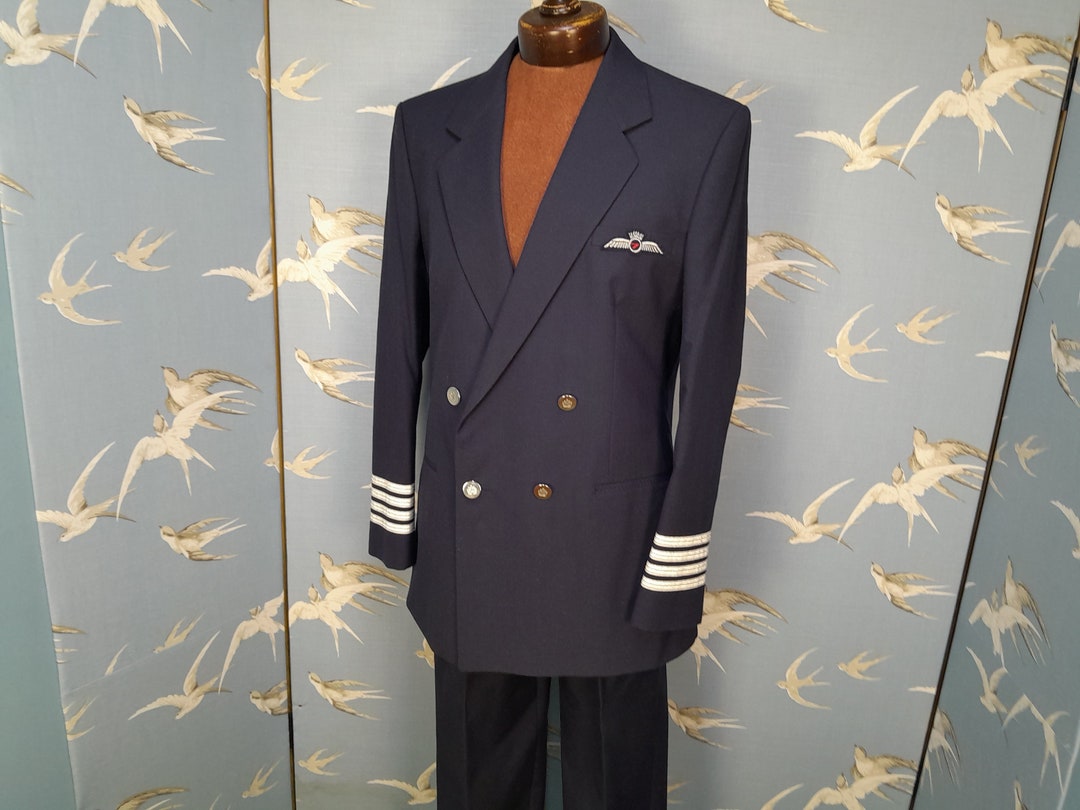 Vintage 1980s British Airways Pilot Uniform, Suit Size 42 L/ 36 L - Etsy