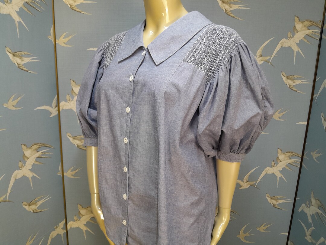 Julian Akers-douglas Vintage 80s Designer Blouse, Bespoke Smocked Boho ...