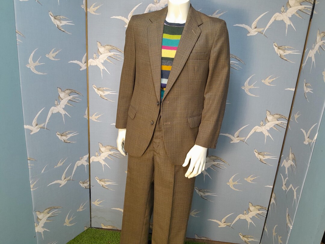 Vintage 1970s/ 80s Hardy Amies for Hepworths Mod Suit, 38" Waist/ 26.5 ...