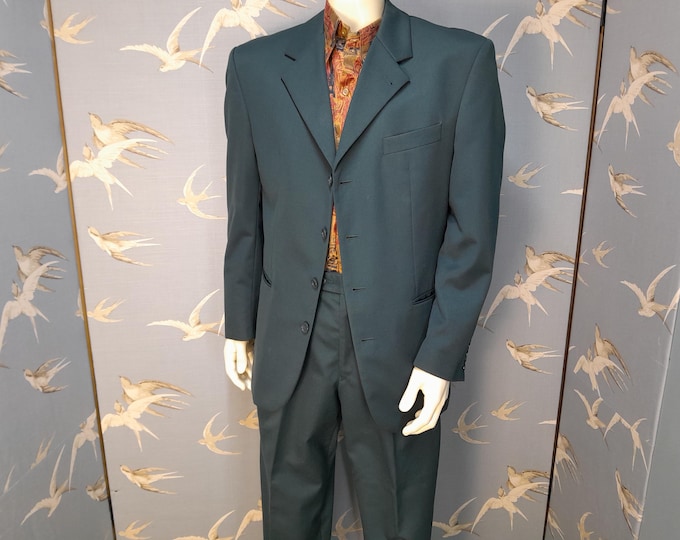 Mans 1980s/ 90s Fashion Suit, Teal Oversize Boxy Jacket/ Peg Pants ...