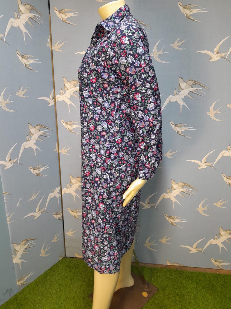 Plus Size Vintage Angela Gore Floral Cotton Dress, Size 16 UK/ 45" Bust ...