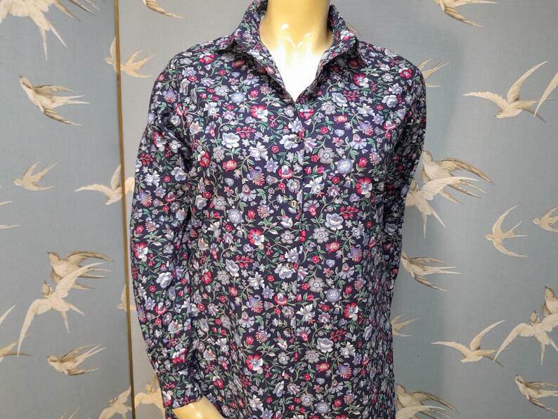 Plus Size Vintage Angela Gore Floral Cotton Dress, Size 16 UK/ 45" Bust ...