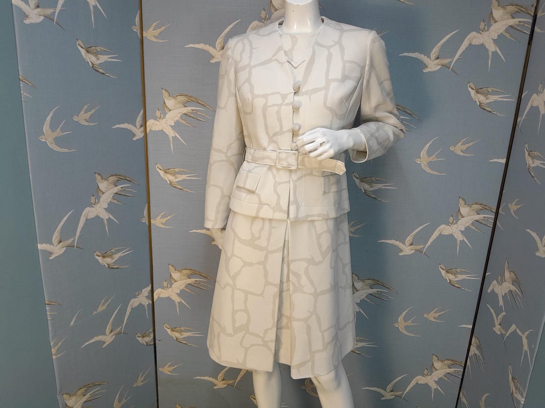 Vintage 1960s Ladies 2 Piece Suit, Stone/ Beige Mod Dress & Jacket ...