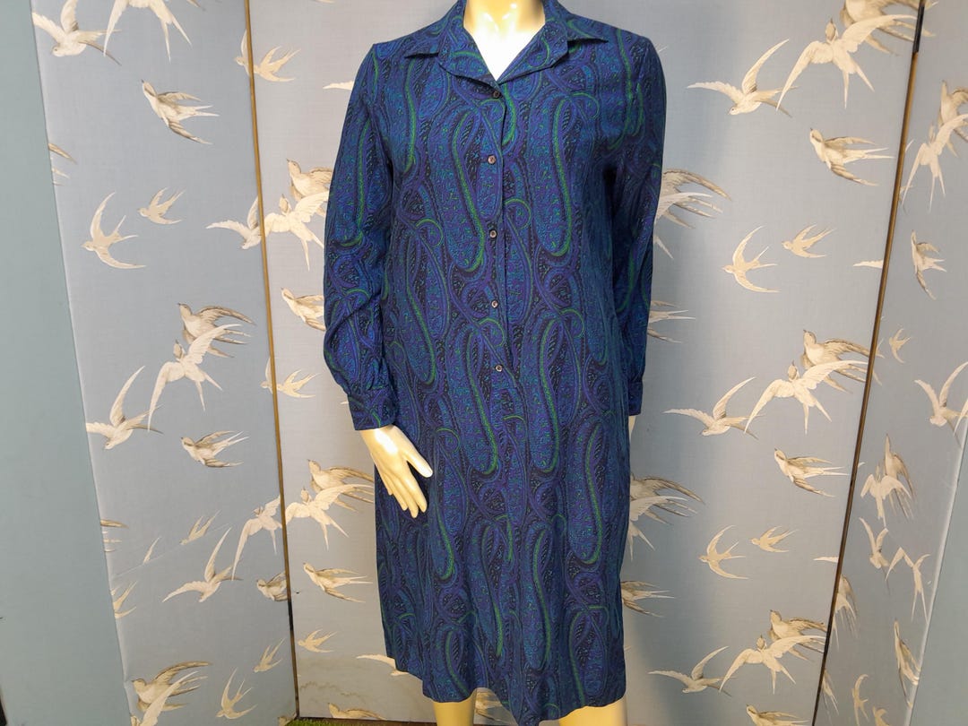 Plus Size Vintage 1970s/ 80s Angela Gore Dress, Size 16 UK/ 44" Bust ...
