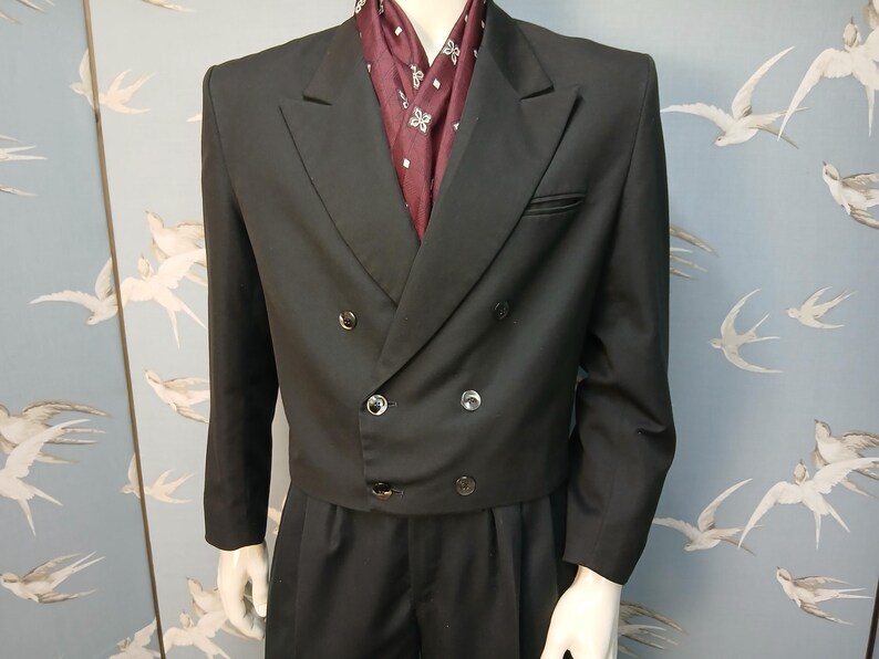 Vintage 1980s Fashion Suit, Browns Black Cropped Box Jacket/ Peg Pants ...