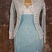 Vintage 1940s Cardigan, Blue/ Ivory Crochet Cardi/ Bed Jacket, Size 8 ...