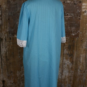 Unworn Vintage 70s Blue Seersucker Robe/ House Coat, Size 14 Button ...