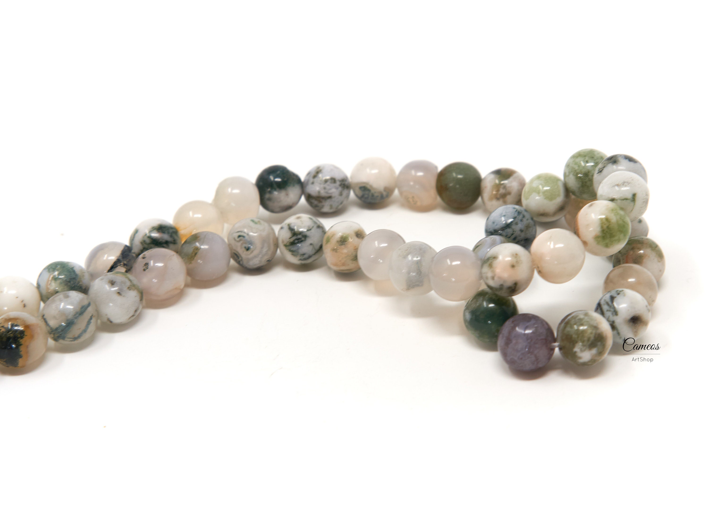 Tree Agate Beads Natural 8mm Smooth Round Beads Natural - Etsy UK
