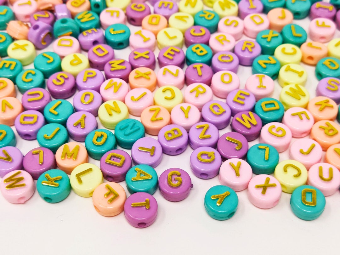 Alphabet Letter Beads for Kids Personalized Jewelry, Mix Round 10mm ...