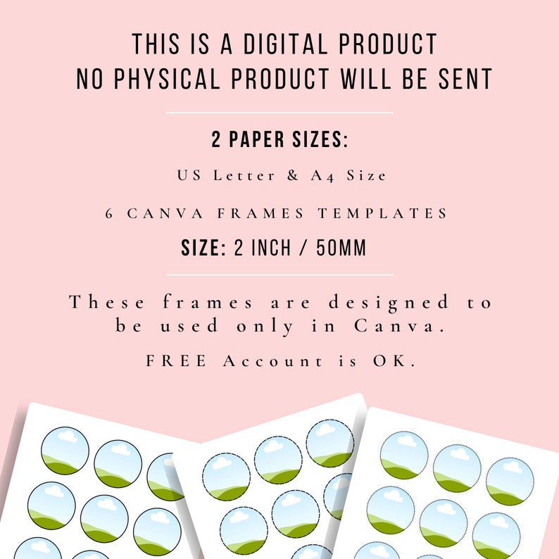 2 Inch Circle Template Bundle, Canva Editable Tags Label Template, 8.5 ...