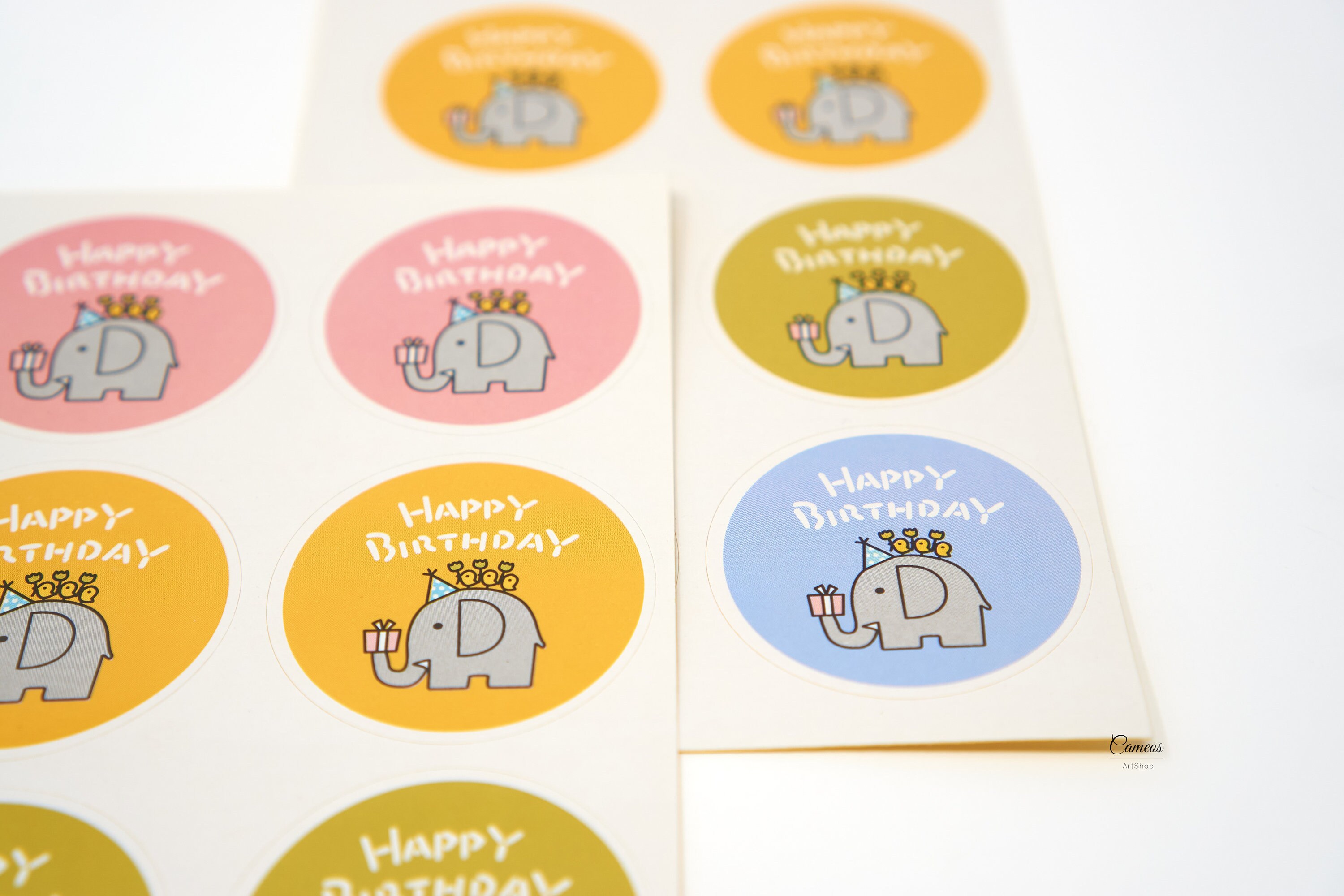 Gift Sticker Happy Birthday Sticker Elephant Birthday - Etsy