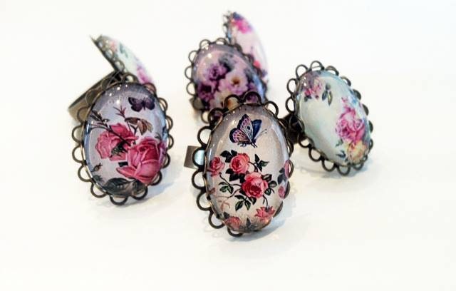 Flower Cabochons 18x25mm Gree Rose Cabochons Cabochon Glass - Etsy