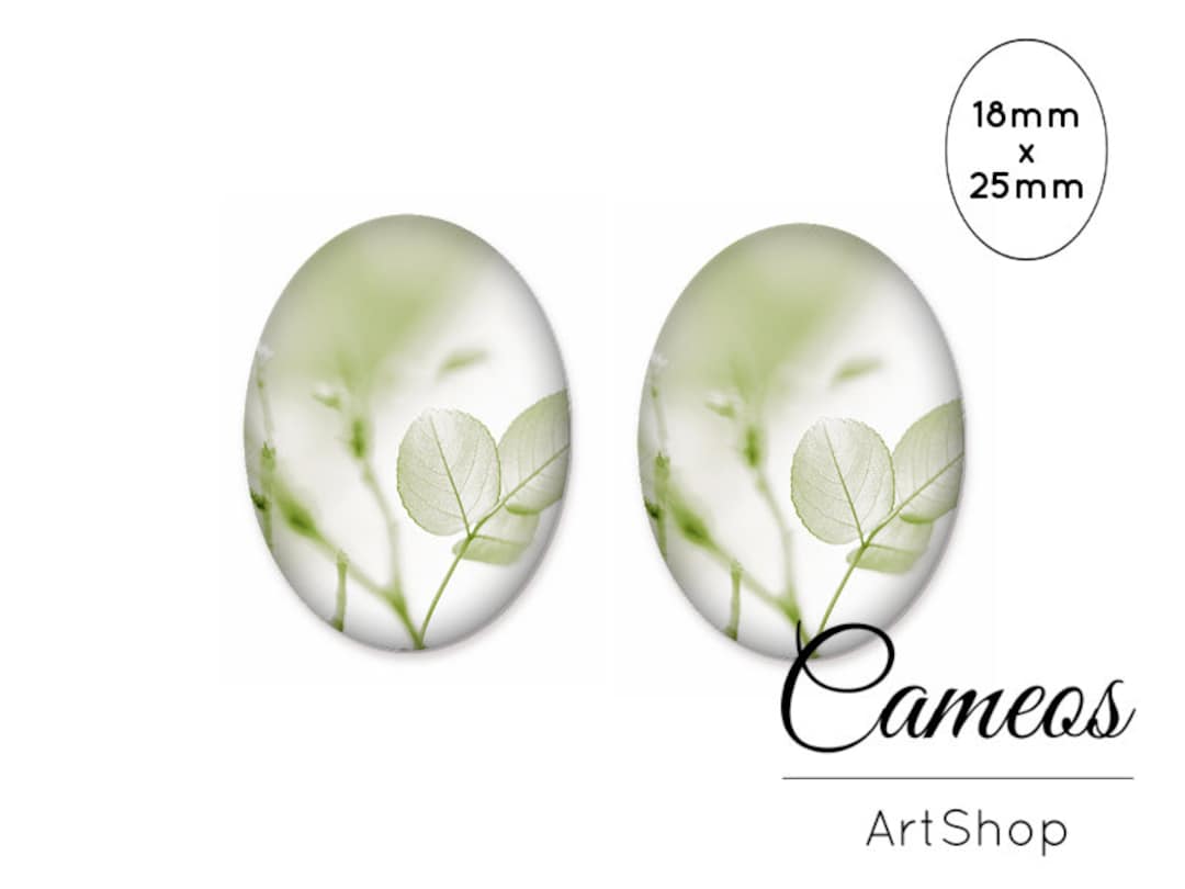 Cabochons 18x25mm, Floral Pattern Cabochon, Glass Dome, Photo Glass ...