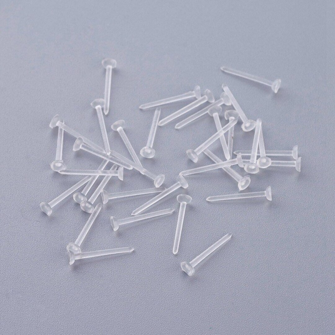 Clear Plastic Stud Earrings, Hypo Allergenic Studs, Earring Trays ...