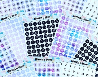 Number stickers | Etsy