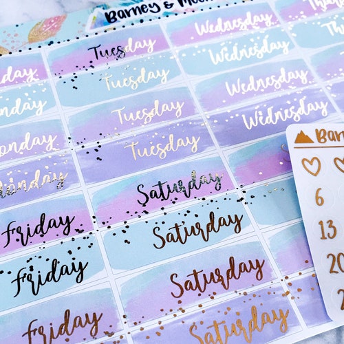 Foil Date Dots Planner Stickers Foiled Clear Date Stickers - Etsy