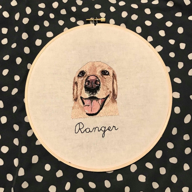 Custom Pet Portrait Embroidery | Etsy