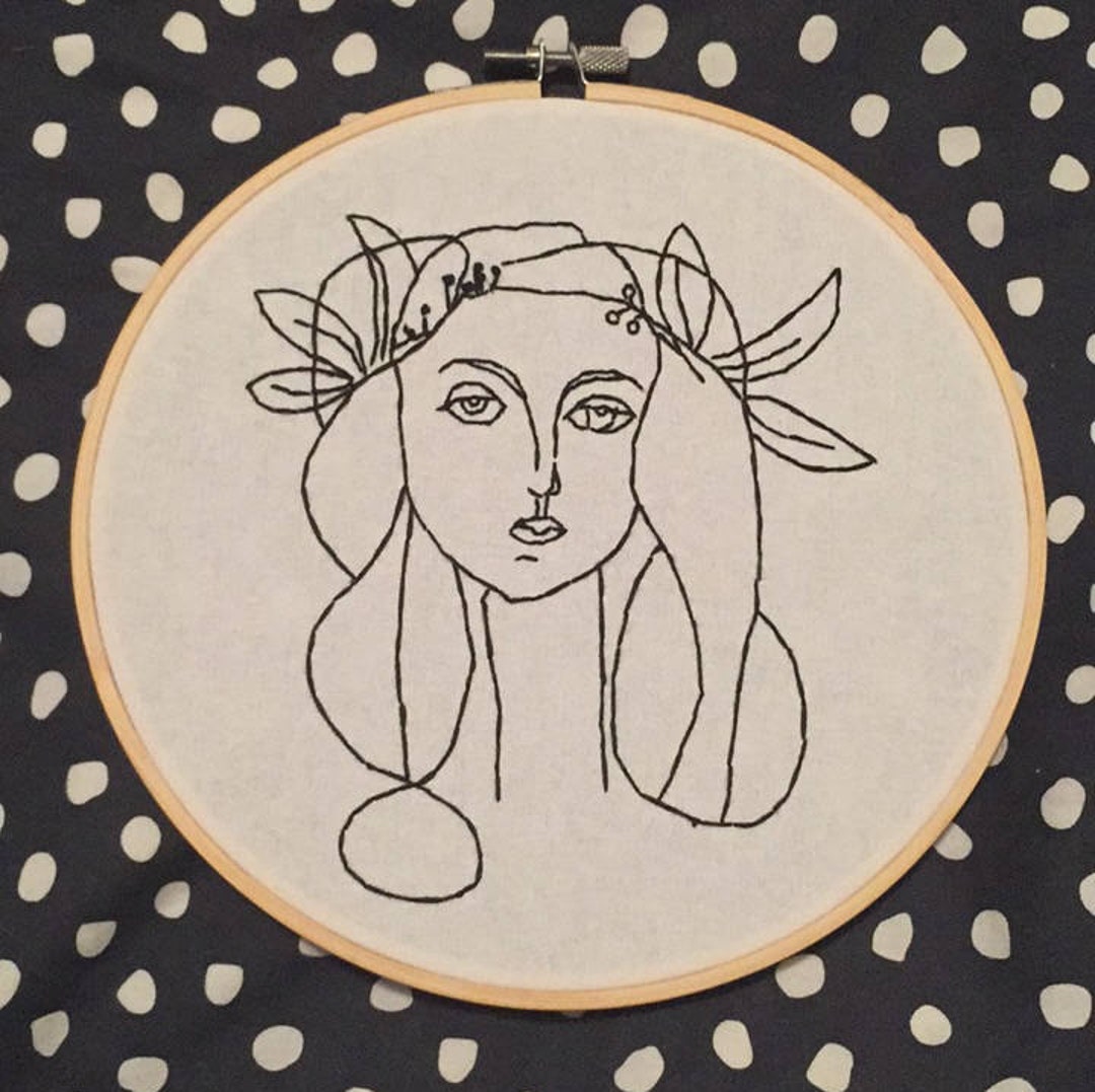 Picasso Line Drawing Embroidery - Etsy
