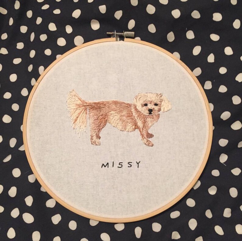 Custom Pet Portrait Embroidery | Etsy