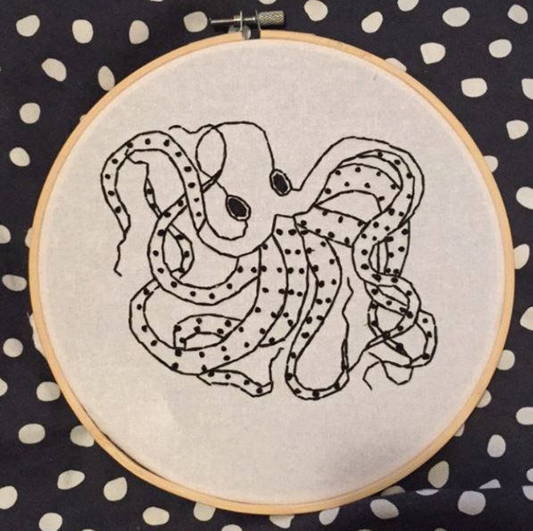 Octopus Embroidery - Etsy