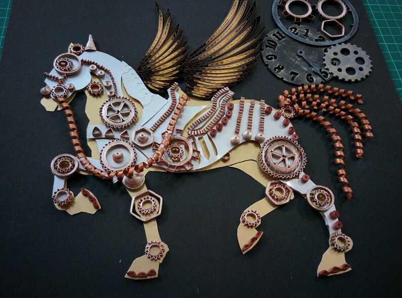 Quilled Steam Punk Pegasus | Etsy