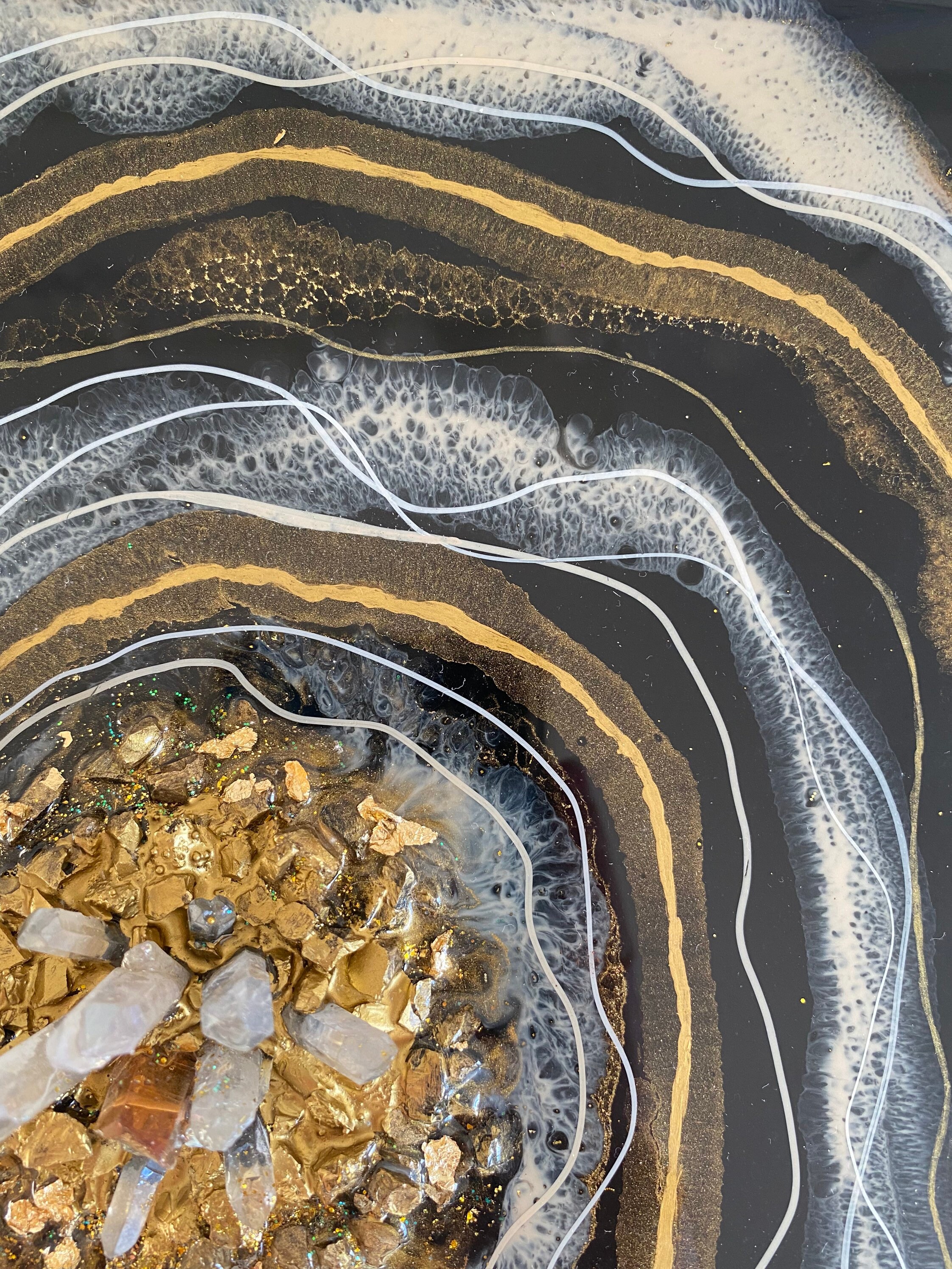 Small Resin Geode Paiting "opium" | Pating, Canvas, Resinart, Geode Art ...