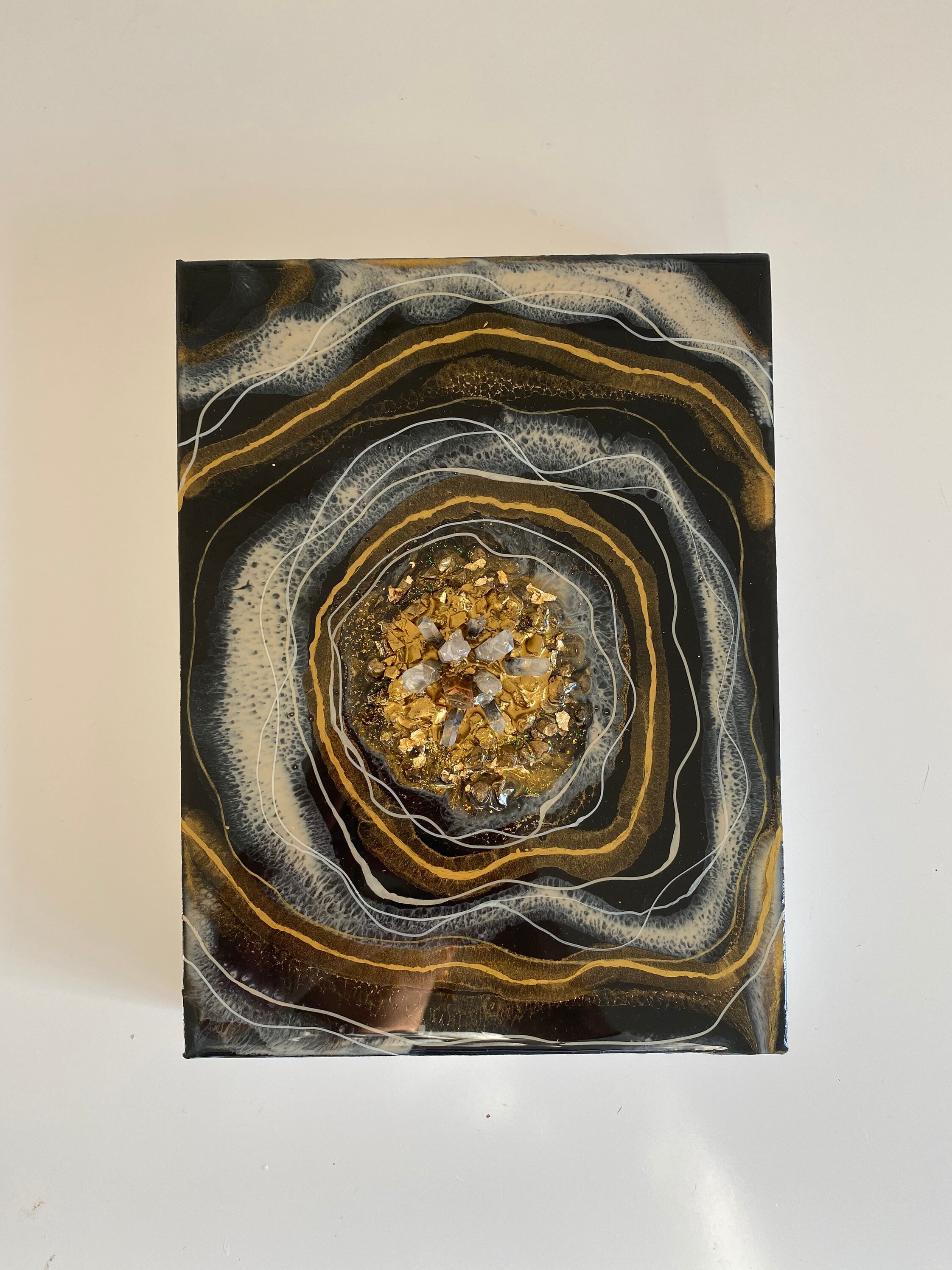 Small Resin Geode Paiting "opium" | Pating, Canvas, Resinart, Geode Art ...
