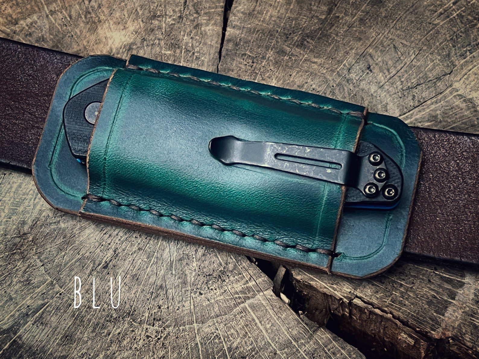 EDC Folding Knife Leather Belt Sheath Knife Sheath - Etsy