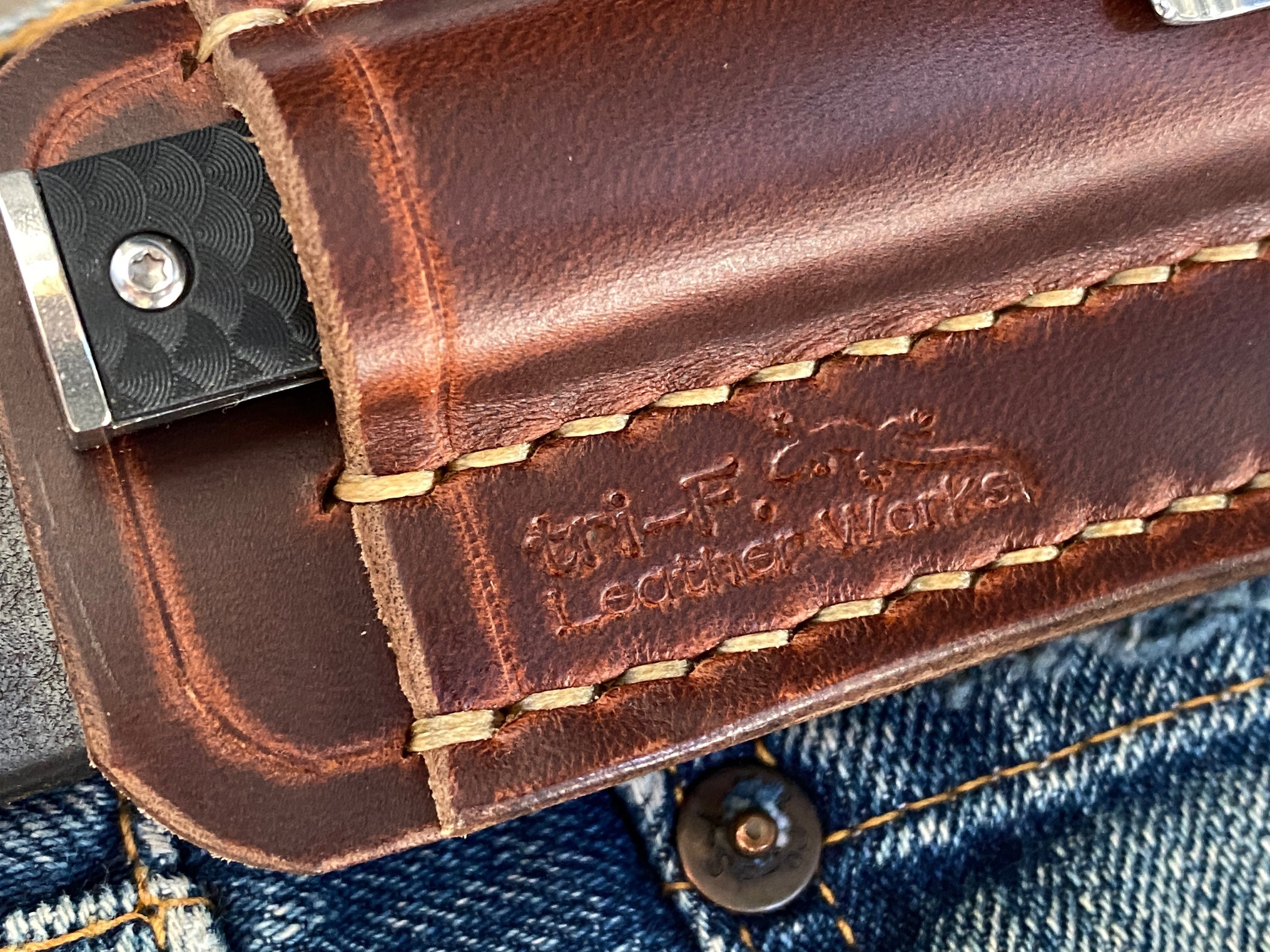 EDC CRKT CEO Leather Belt Sheath Knife Sheath Horizontal - Etsy