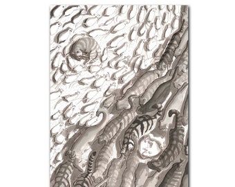 Sepia Ink Drawing - Etsy