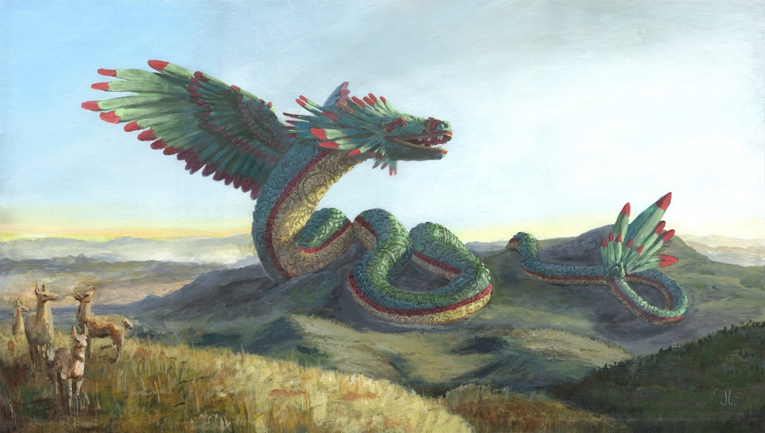 Giant Winged Serpent, Original Acrylic Painting on Canvas - Etsy
