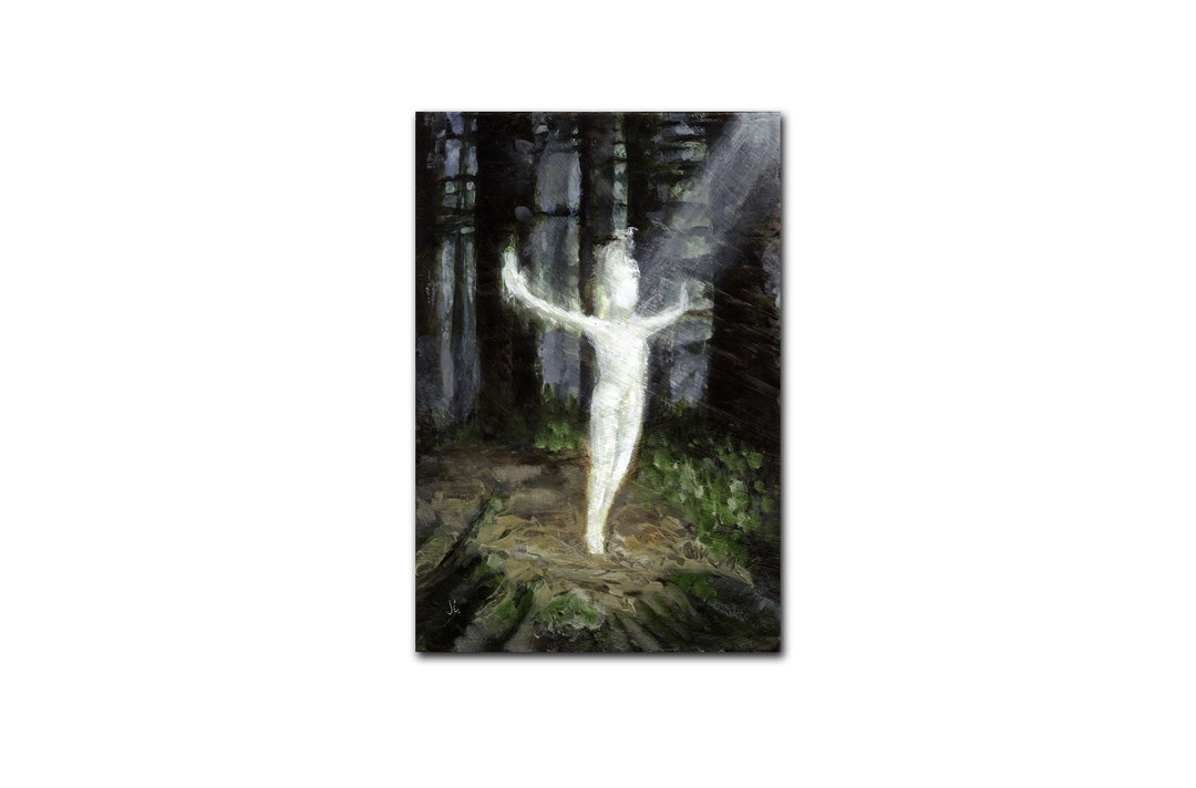 Ghostly Oil Painting Sketch of a Spectre in the Woods - Etsy