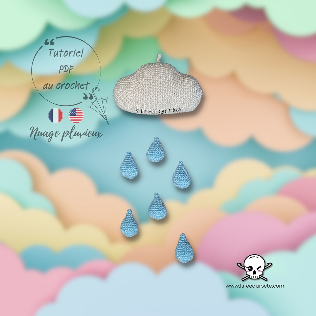 Cloud and Rain / Crochet Pattern / PDF File / French FR and English US ...