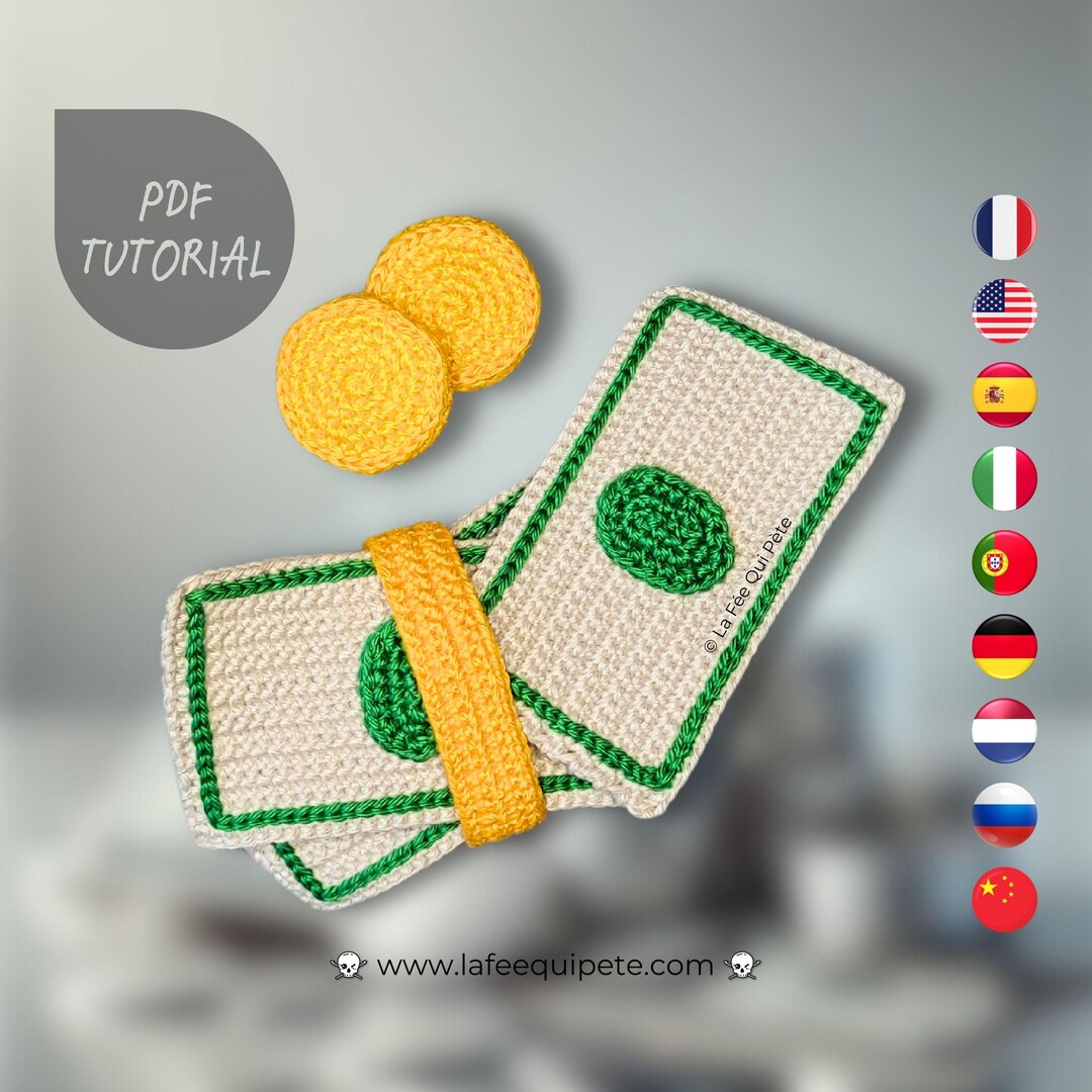 Banknotes & Coins / Crochet Tutorial / PDF Files (multilingual) - Etsy