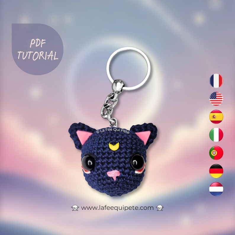 Luna Keychain / Crochet Tutorial / PDF Files (multilingual) - Etsy