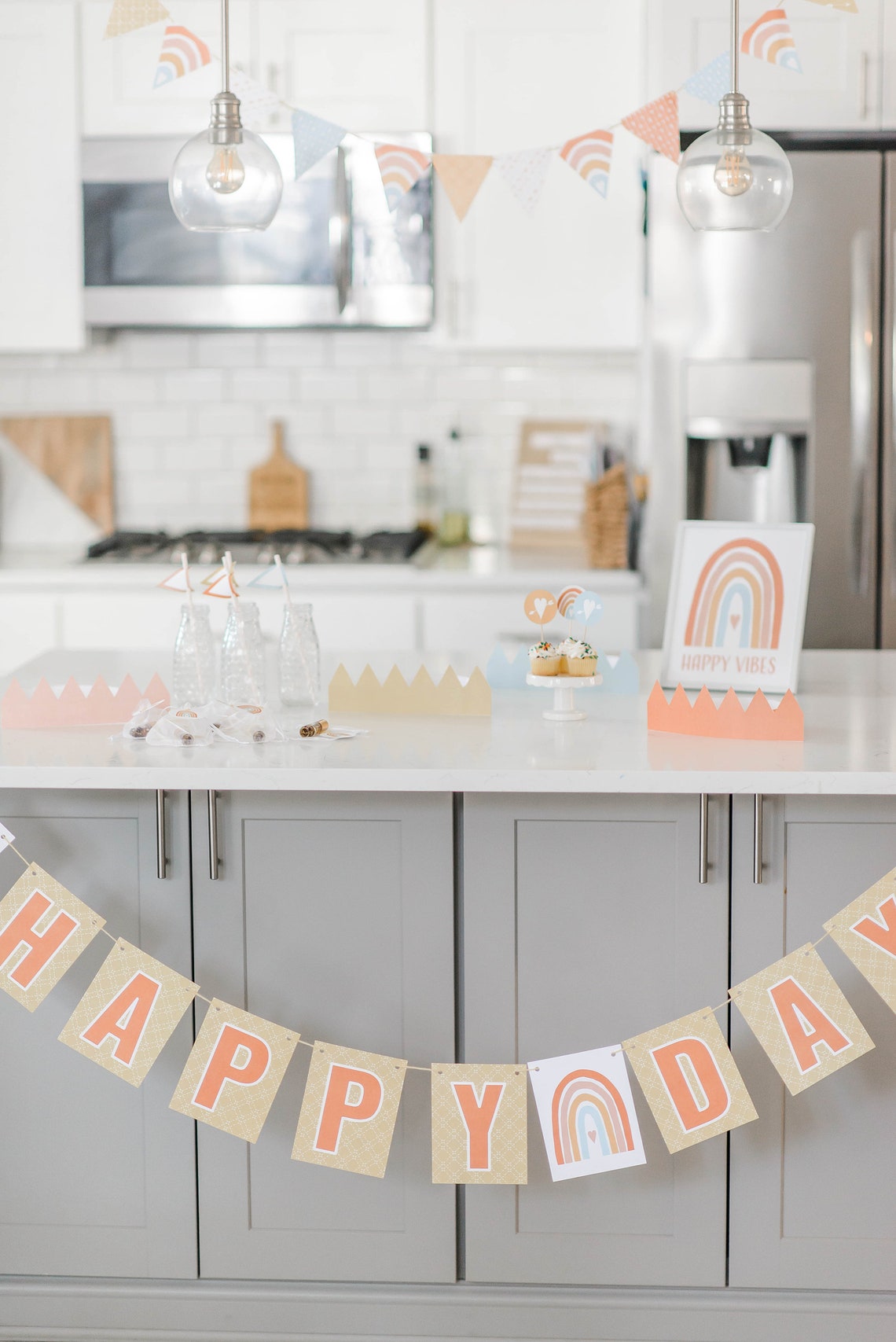 Printable Boho Rainbow Party Suite - Etsy