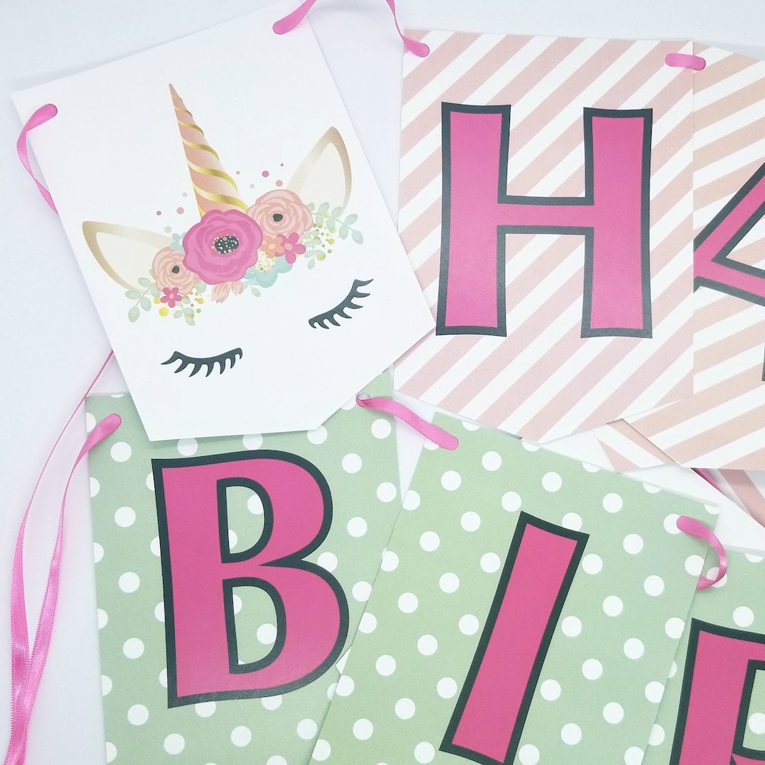Printable Birthday Banner With Alphabet - Etsy