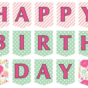 Printable Birthday Banner With Alphabet - Etsy