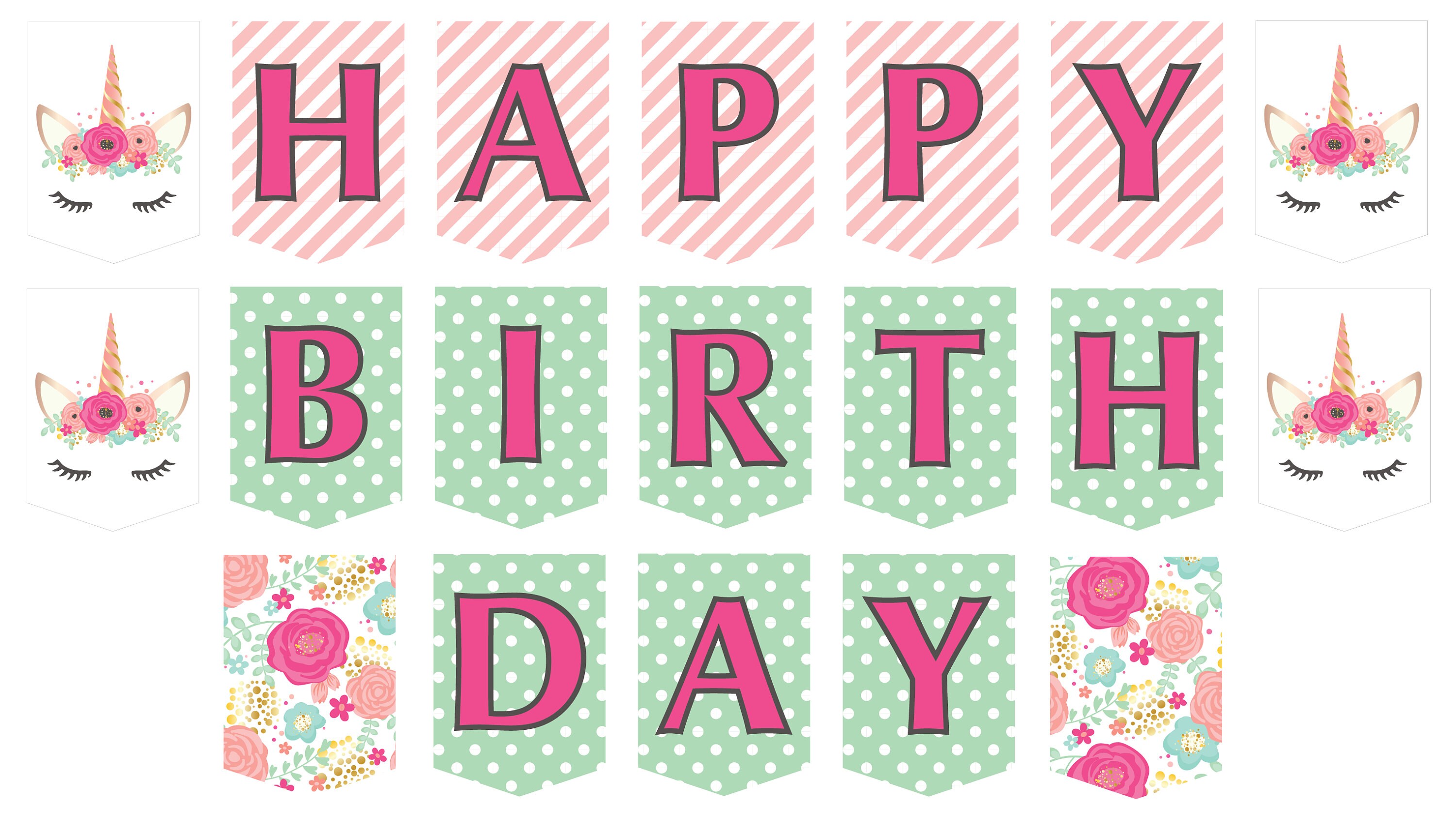 Printable Birthday Banner With Alphabet - Etsy