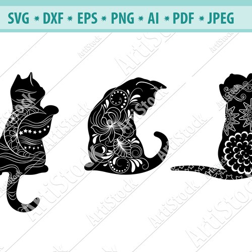 Cat Svg Mandala Svg Animal Svg Cat Cut File Cat - Etsy