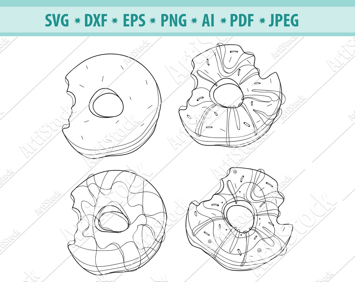 Donut SVG DXF PNG, Food Svg, Glazed Donut Svg, Doughnut Svg, Donut Cut ...