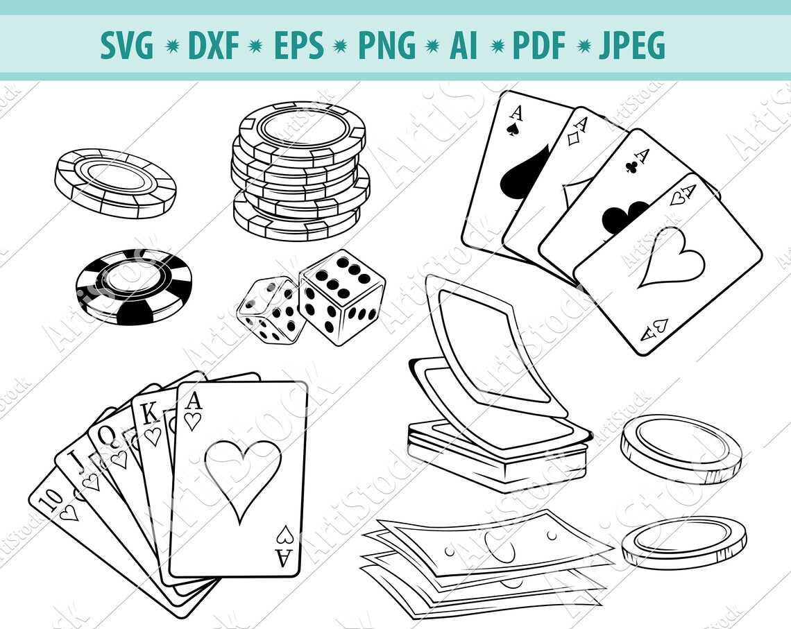 Poker Set Svg Casino Svg File Gambling Svg Chips Svg - Etsy