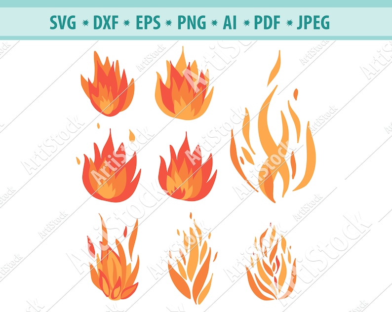 Fire SVG, Flames SVG, Fire Cricut, Fire Dxf, Flames Cutting File for ...