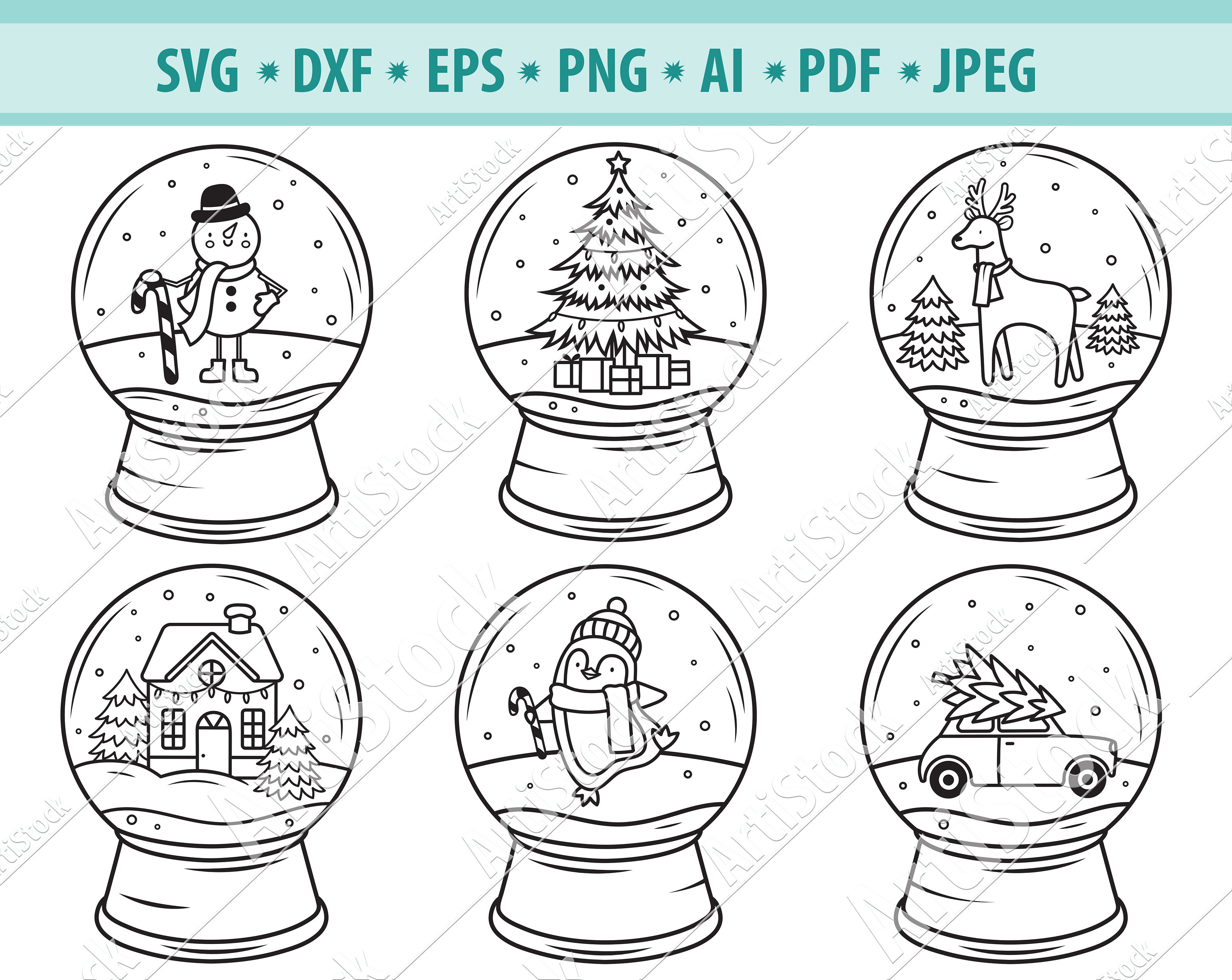 Snow Globe Svg Glass Snowball Svg Winter Scene Svg | Etsy