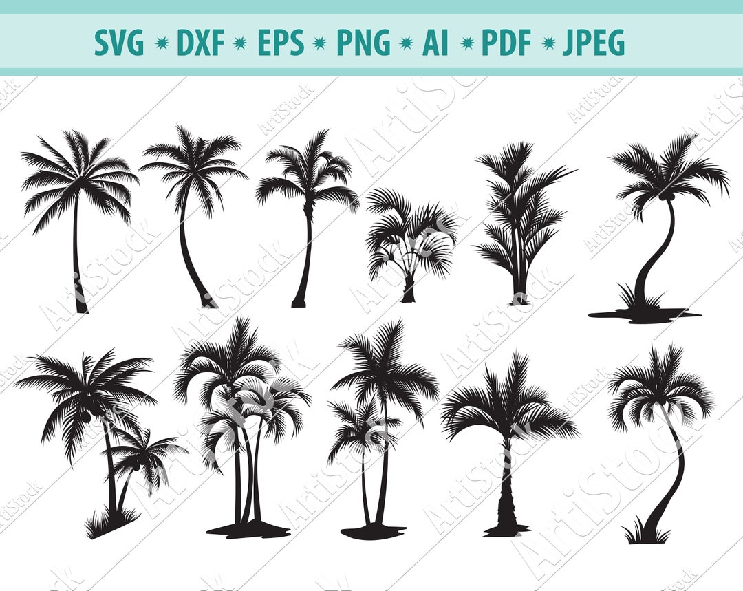 Palm Tree SVG Bundle, Palm Tree SVG, Palm Tree Clipart, Palm Cut Files ...