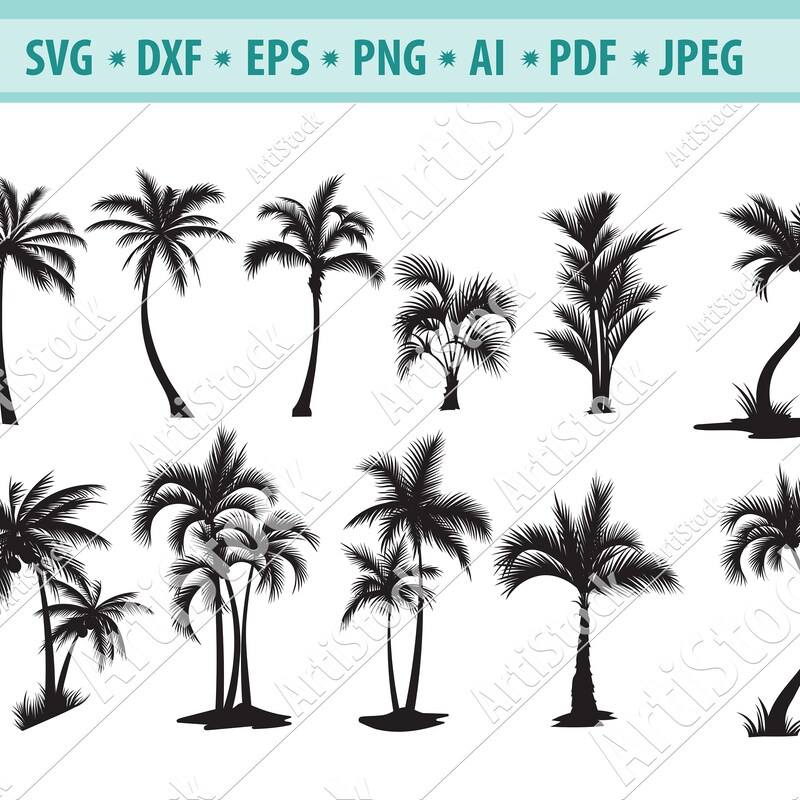Palm Tree Svg - Etsy