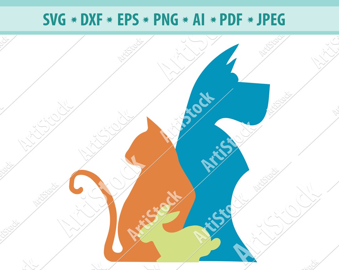 Cat & Dog SVG DXF PNG Cricut Silhouette Cut Files, Paw Medical Pet ...