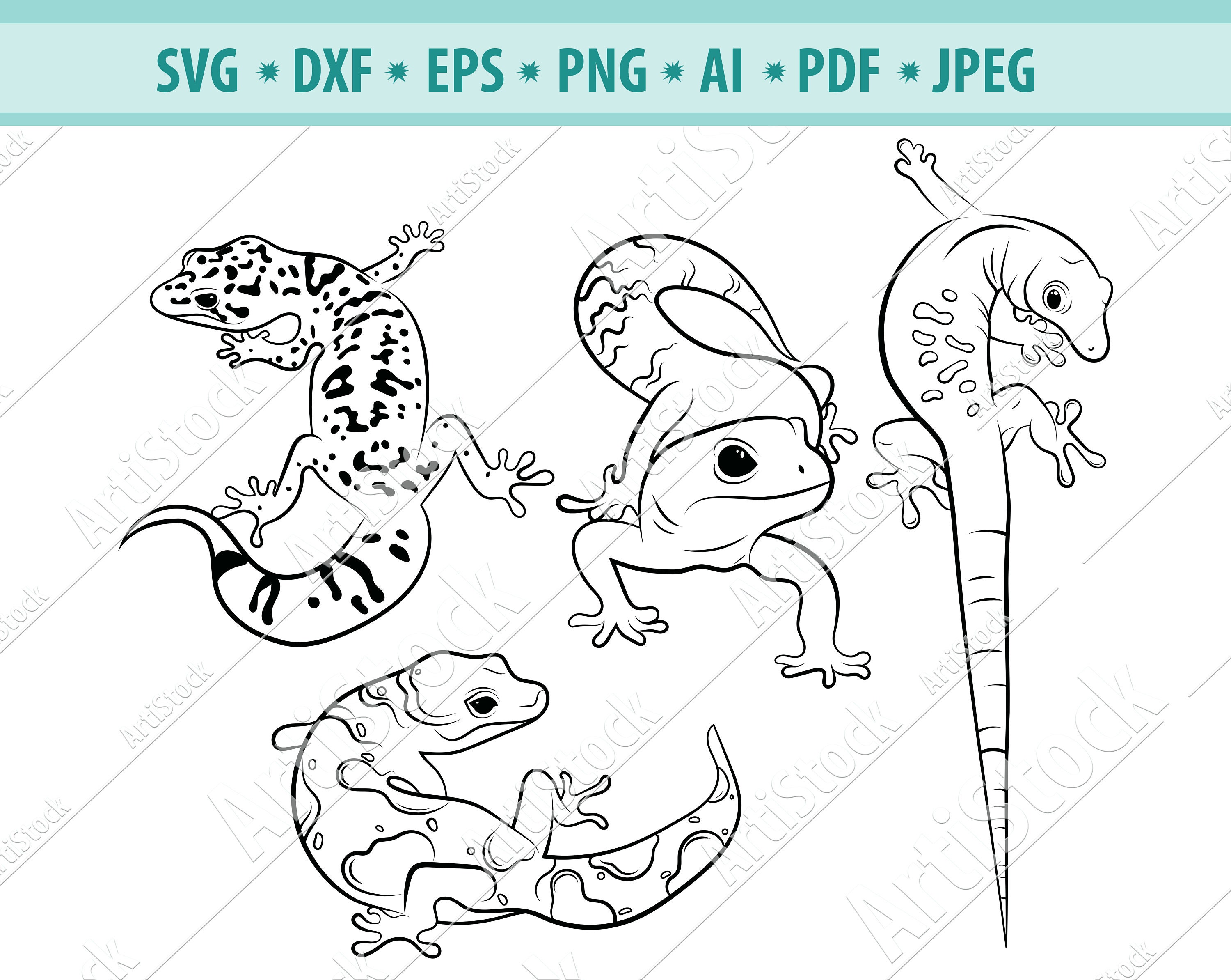 Lizard SVG Bundle, Lizard SVG, Lizard Clipart, Lizard Cut Files for ...