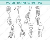 Hand Holding Instrument Svg Man Holding Tools Svg Human Hand - Etsy
